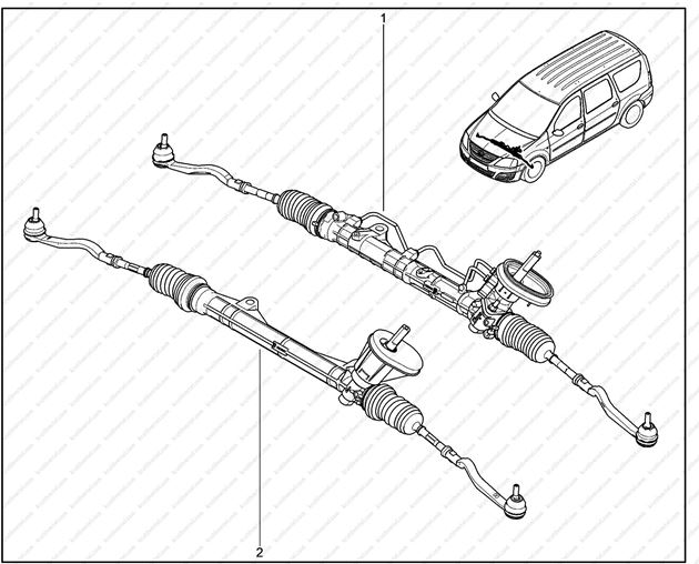 Lada | ВАЗ Largus с 2012 года - каталог запчастей рулевого управления
