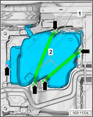 VW Passat В8 с 2015 года - топливный бак и топливный фильтр
